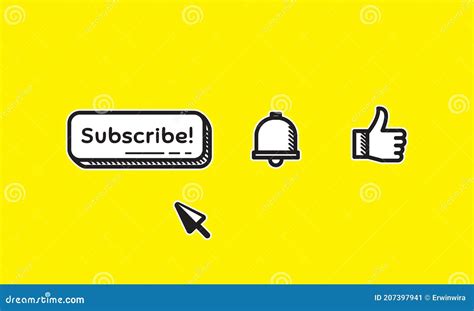 Illustration Vector Graphic Doodle Art Of Subscribe Button Like And