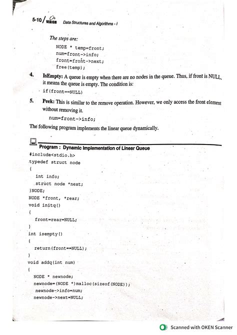 Dynamic Implementation Of Queue Bca Data Structure Studocu