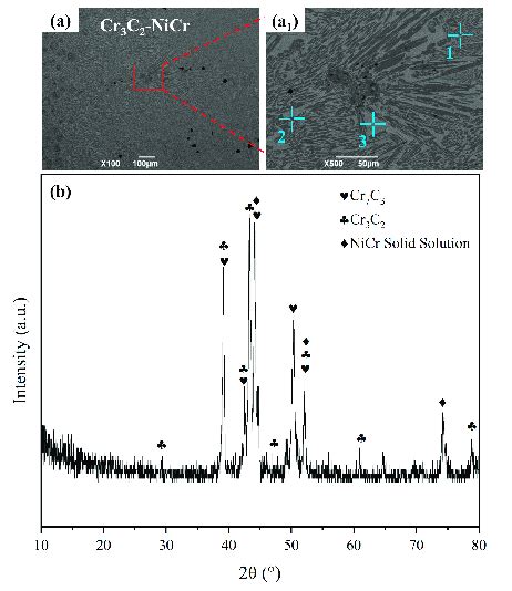 Sem Images And Xrd Diffraction Pattern Of The Surface Of Laser Cladding Download Scientific