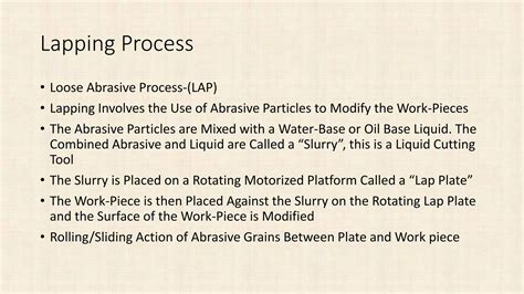 Lapping Process PPTX