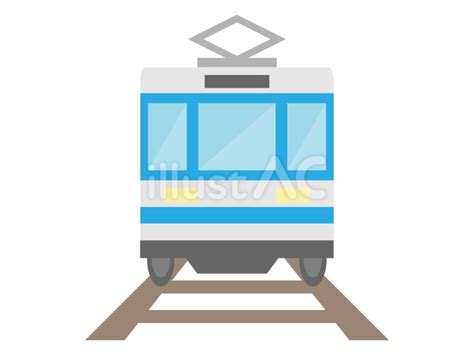 青と銀色の電車（正面）イラスト No 24411144｜無料イラスト・フリー素材なら「イラストac」