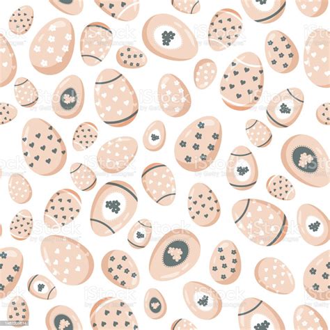 색상 계란의 벡터 원활한 패턴 부활절 장식 계란 배경 직물 또는 포장의 그림 전통적인 부활절 장식 행복한 부활절 손으로 그린