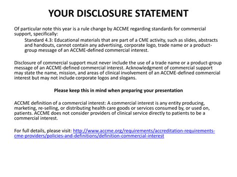 Your Disclosure Statement