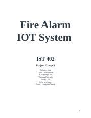 Fire Alarm IOT System Docx Fire Alarm IOT System IST Project Group Rebecca Lee Dean