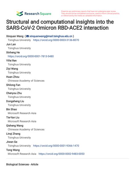 Pdf Structural And Computational Insights Into The Sars Cov 2 Omicron Rbd Ace2 Interaction