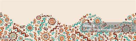 손으로 그린 추상적 인 이음새없는 패턴 민족 배경 간단한 스타일 섬유 배너 배경 화면 포장에 적합 벡터 디자인 갈색에 대한 스톡 벡터 아트 및 기타 이미지 Istock