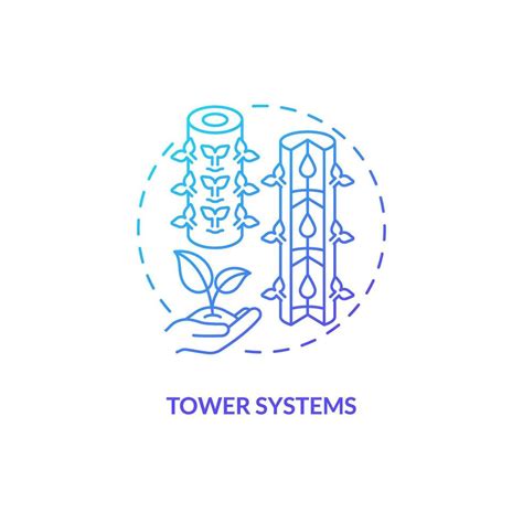 2d Gradient Tower Systems Icon Representing Vertical Farming And Hydroponics Concept Isolated