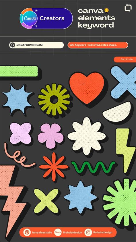 Canva Element Keyword For Retro Shape Illustration Set NAFG MOOwtM Canvas Retro Shapes