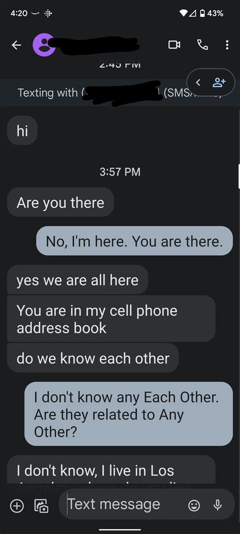 wife received a random text asked me how to respond and well r