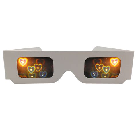 Paper Heart Diffraction Glasses White Paracosmic