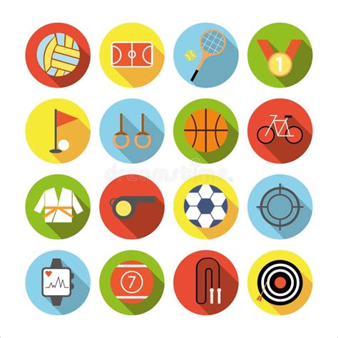 一组平面运动图标 向量例证 插画 包括有 飞镖 计算机 高尔夫球 重点 巴达维亚 设计 曲棍球 270367235