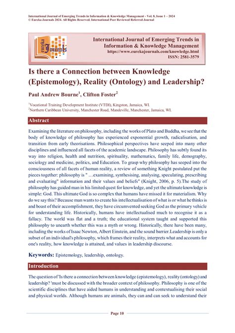 Pdf Is There A Connection Between Knowledge Epistemology Reality