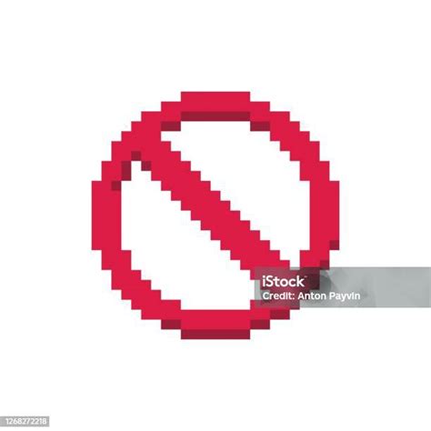 픽셀 아트 8비트 레드 스톱 사인 교차 원 경고 격리된 벡터 일러스트레이션 모자이크 처리에 대한 스톡 벡터 아트 및 기타 이미지