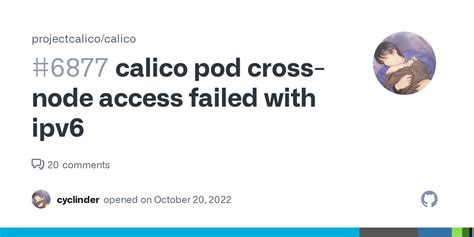 Calico Pod Cross Node Access Failed With Ipv6 · Issue 6877