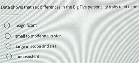 Data Shows That Sex Differences In The Big Five Personality Traits Tend
