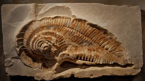 Fossil Shell Is On Display In A Museum Backgrounds Psd Free Download