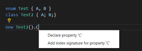 Allow Declare Property Quick Fix For Enums · Issue 52528 · Microsoftvscode · Github