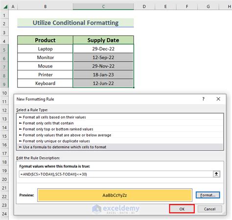 how to create notifications or reminders in excel 5 methods