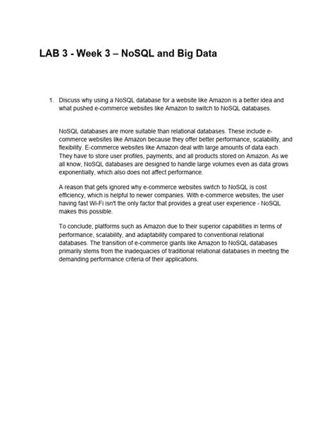 Lab 3 Week 3 Nosql And Big Data Pdf No Sql Scalability