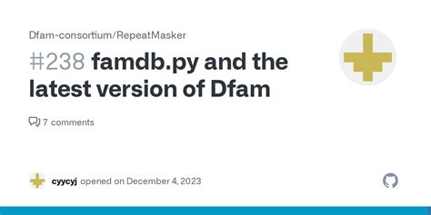 Famdbpy And The Latest Version Of Dfam · Issue 238 · Dfam Consortiumrepeatmasker · Github