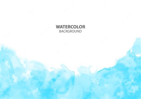 Fondo De Acuarela Azul Aislado Sobre Fondo Blanco Vector Premium