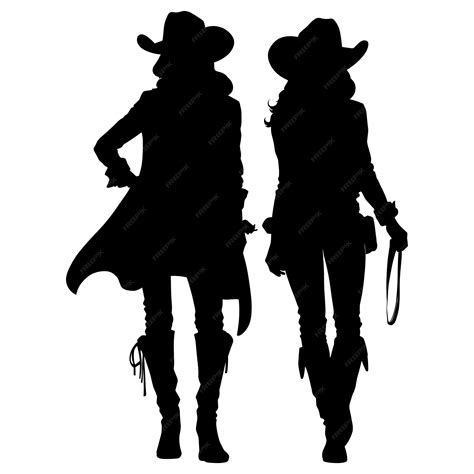 Premium Vector Cowgirl Silhouette On White