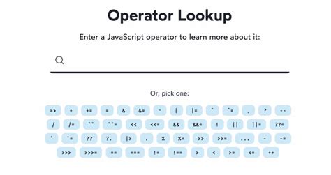 Operadores De Javascript Un Buscador Rápido A Modo De Chuleta