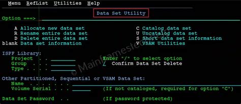 Ispf Dataset Utility Panel Option 32
