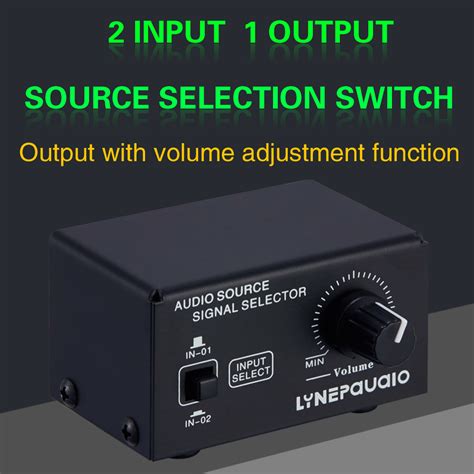 2 In 1 Out Audio Source Signal Selector Speaker Switcher Volume