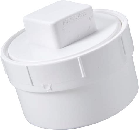 4 Pvc Sewer Cleanout Adapter With Plug Pipe Cover Cap