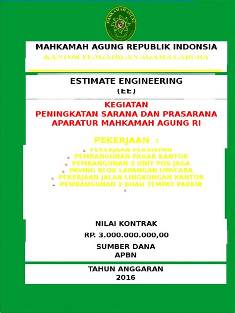Cover Estimate Engineering Pa Labuha Pdf