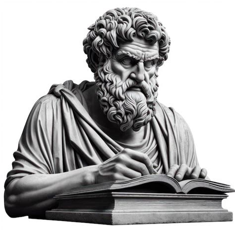 Statue Pythagoras Of Samos Mathematician And Greek Philosopher Isolated