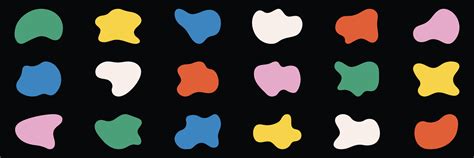 Color Organic Blob Amoeba Set Fluid Amorphous Shape Random Round Irregular Form Collection
