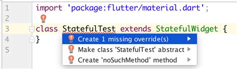 cannot override missing methods on newly created statefulwidget · issue 2228 · flutter flutter