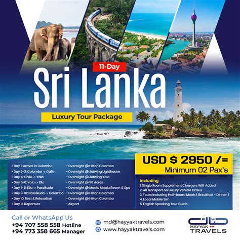 Luxury Tour Package Sri Lanka 11 Days Hayyak Travels Pvt Ltd