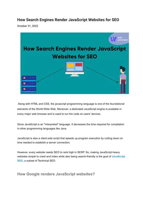 Ppt How Search Engines Render Javascript Websites For Seo Powerpoint