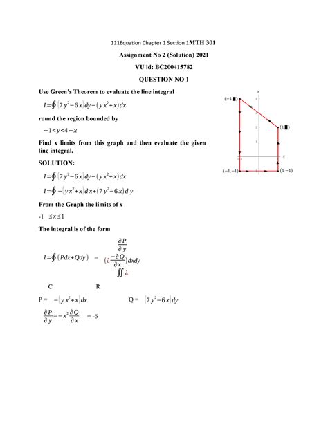 Mth 301 Mth301 111equation Chapter 1 Section 1 Mth 301 Assignment