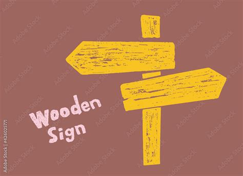 Stockvector 木目の看板イラスト。レトロな標識イラスト Adobe Stock
