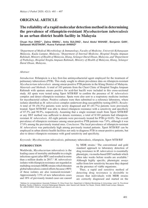 Pdf The Reliability Of A Rapid Molecular Detection Method In