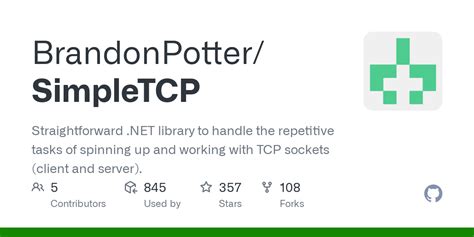 Github Brandonpotter Simpletcp Straightforward Net Library To Handle The Repetitive Tasks Of