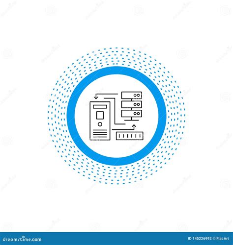 Combination Data Database Electronic Information Line Icon Vector