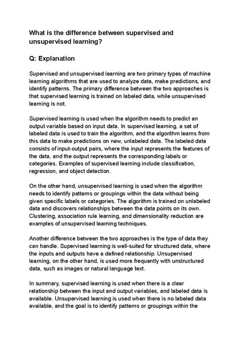 What Is The Difference Between Supervised And Unsupervised Learning What Is The Difference