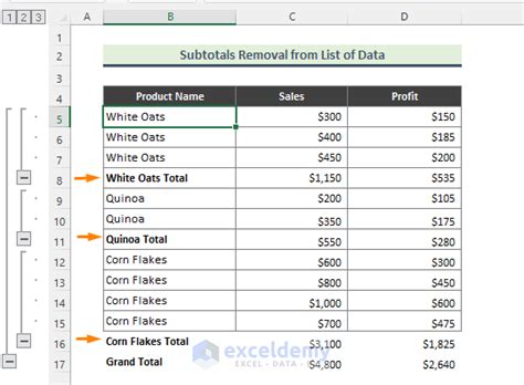 How To Remove Subtotals In Excel 2 Methods ExcelDemy