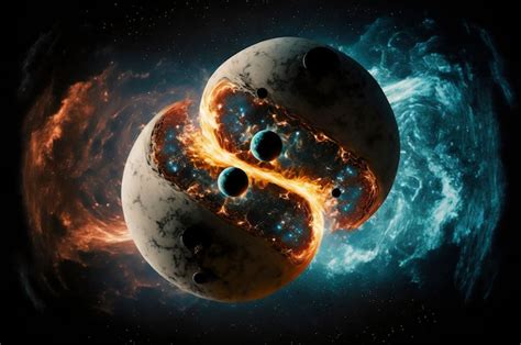 Premium Photo Collision Of Two Planets In Open Space Created With Generative Ai Technology