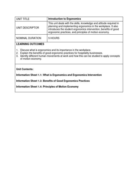topic 1 introduction to ergonomics pdf human factors and