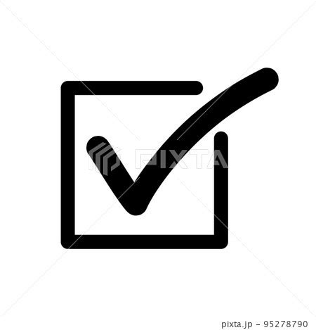 チェックボックスのシルエットアイコンチェックマークベクターのイラスト素材 PIXTA
