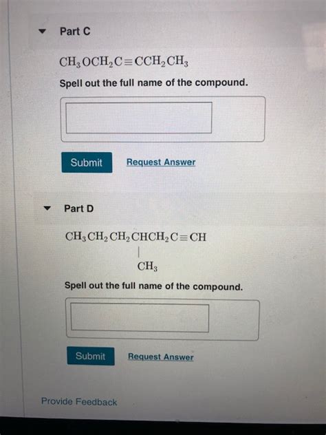 Solved Part C Ch3 Och2c Cch2 Ch Spell Out The Full Name Of