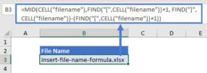 Insert File Name Excel Formula Automate Excel