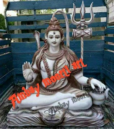 50 Inch Marble Lord Shiva Statues For Temple Packaging Type Wooden