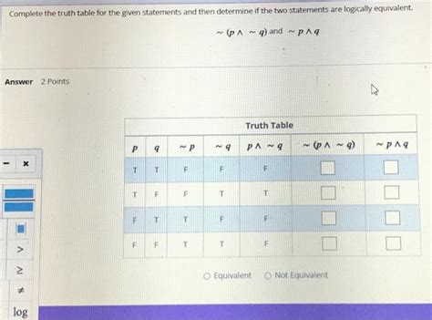 Solved Complete The Truth Table For The Given Statements And Chegg